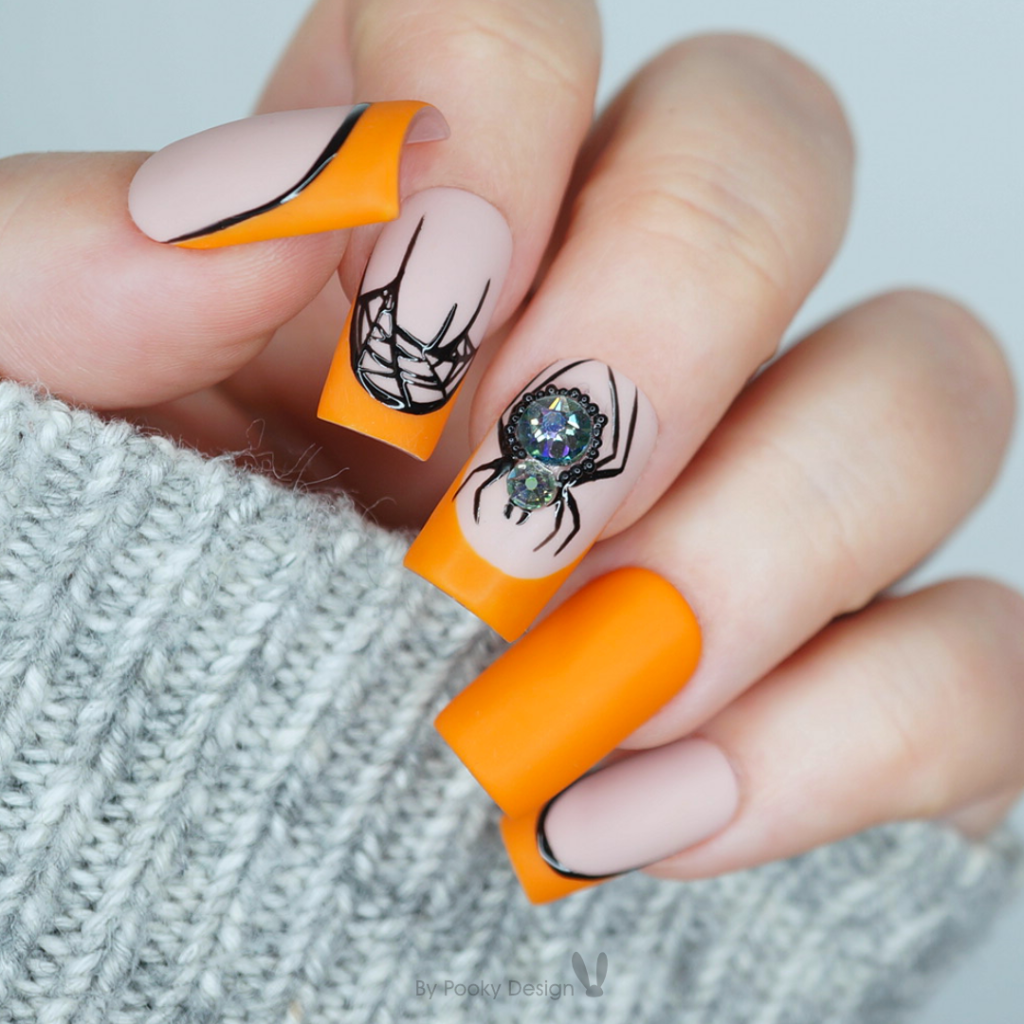 Spooky Spider Glam || Halloween Press On Nails - By Pooky Design